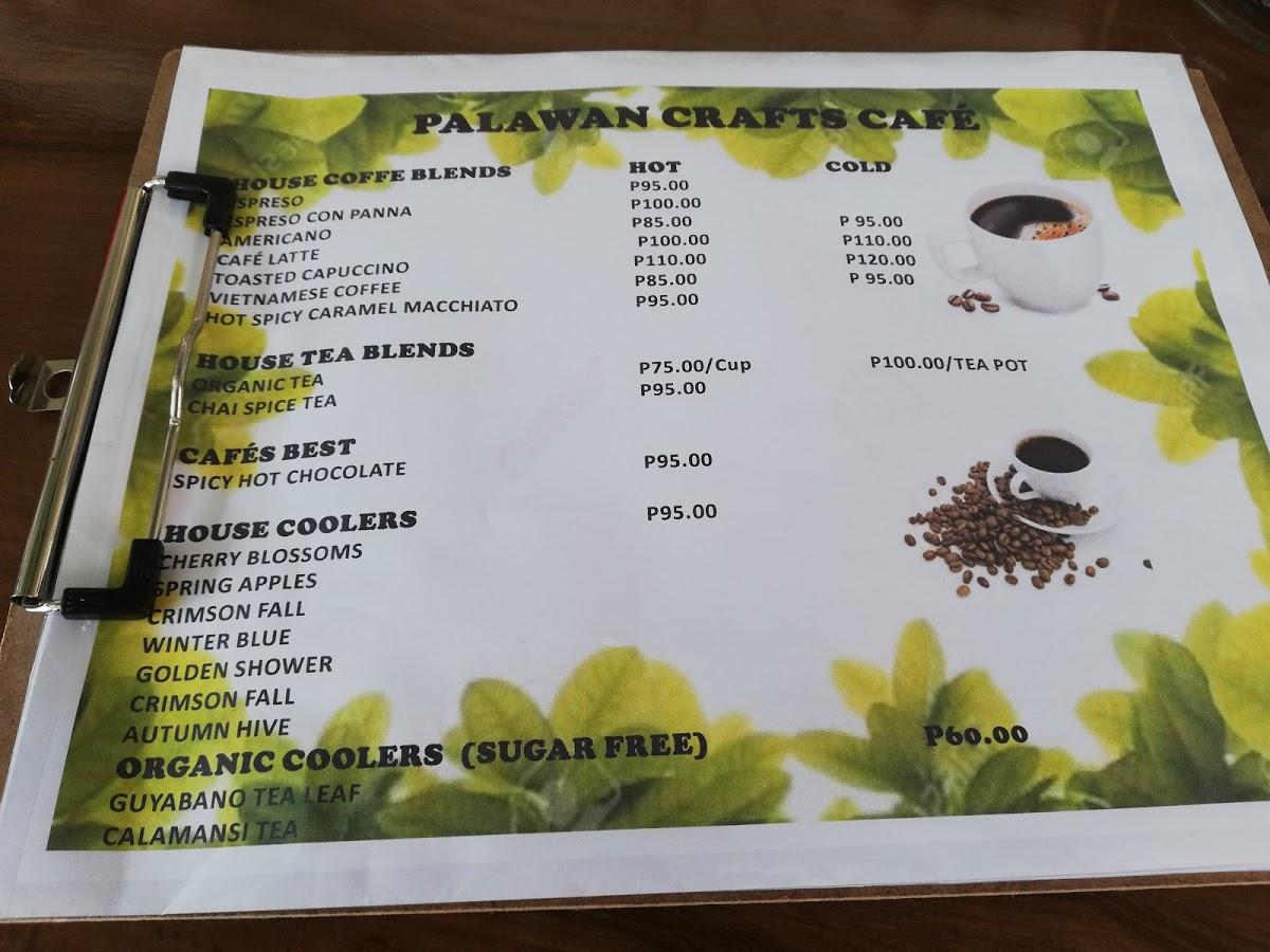 Carta de Palawan Crafts Cafe, Puerto Princesa