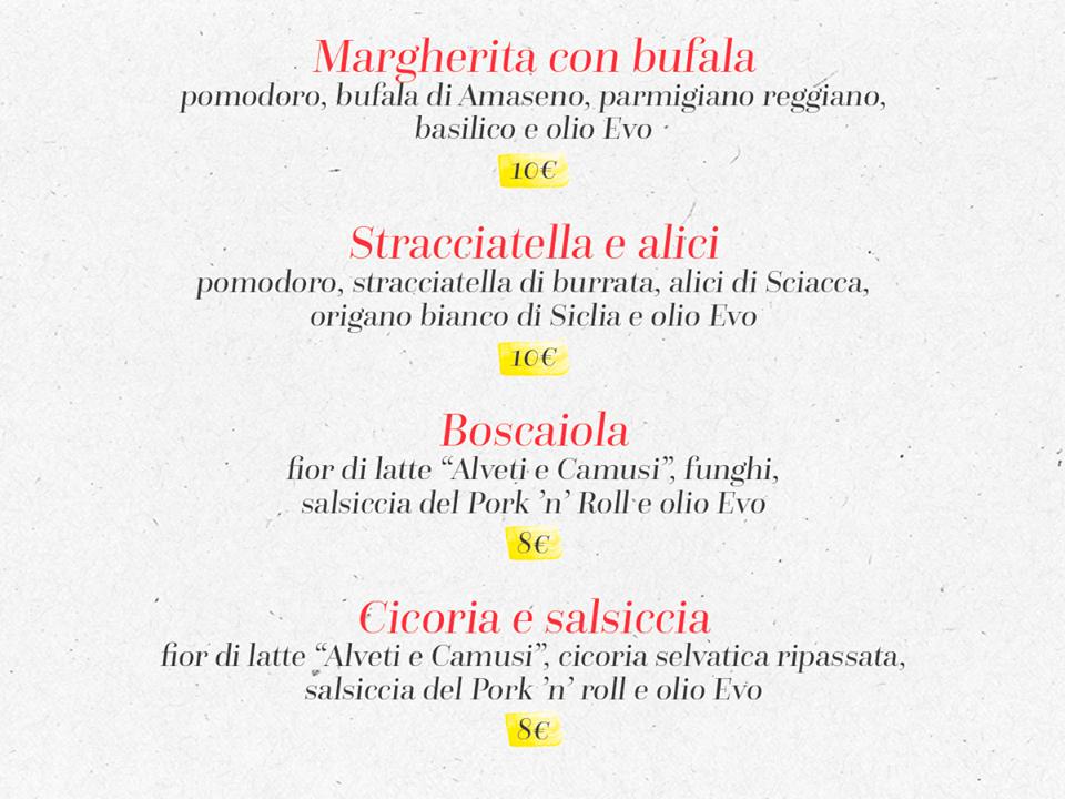 Menu at 180grammi Pizzeria Romana, Rome