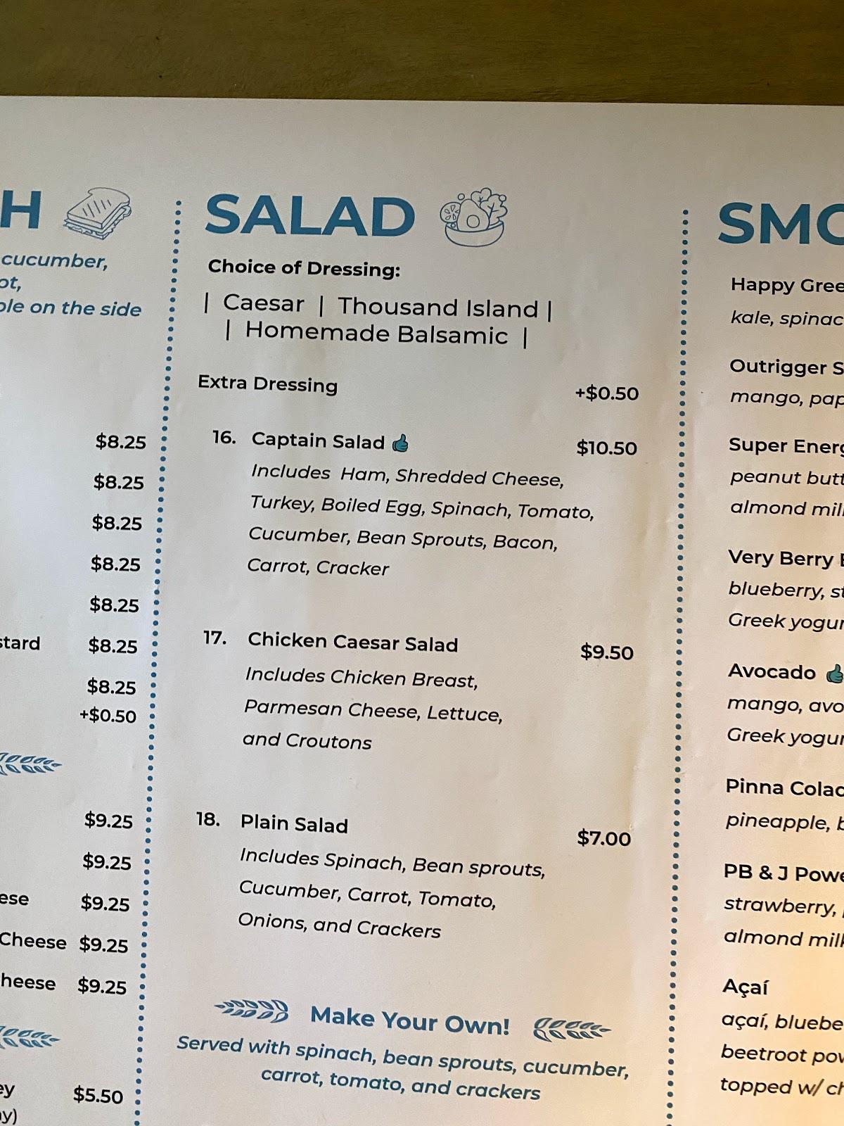 Menu at Pai's Deli fast food, Honolulu, Kalākaua Ave # 113