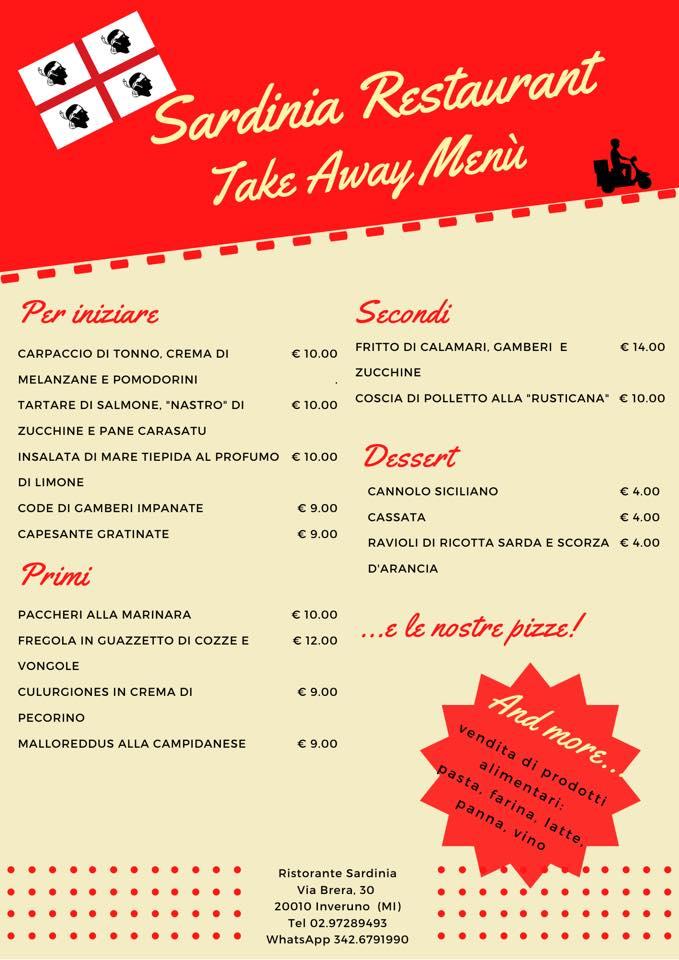 Menu da Sardinia Ristorante Pizzeria, Inveruno