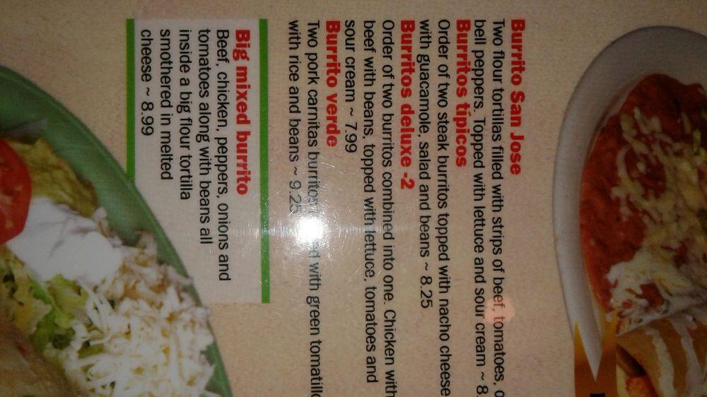 Menu at Toro Mexican Grill pub & bar, Dandridge