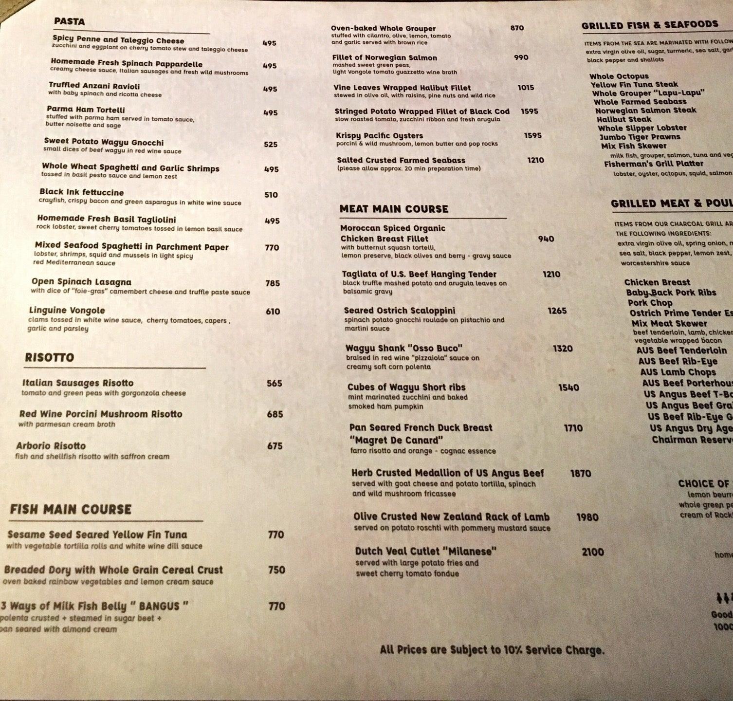 Menu at Anzani New Mediterranean Restaurant, Cebu City, Panorama ...
