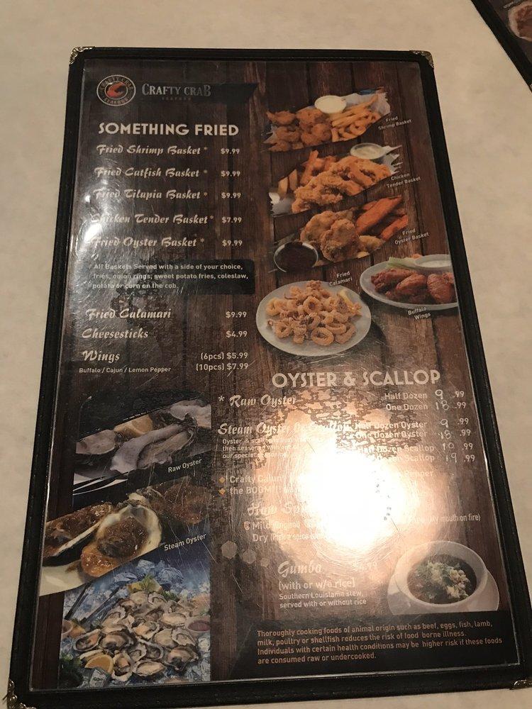 Menu at Crafty Crab restaurant, West Melbourne