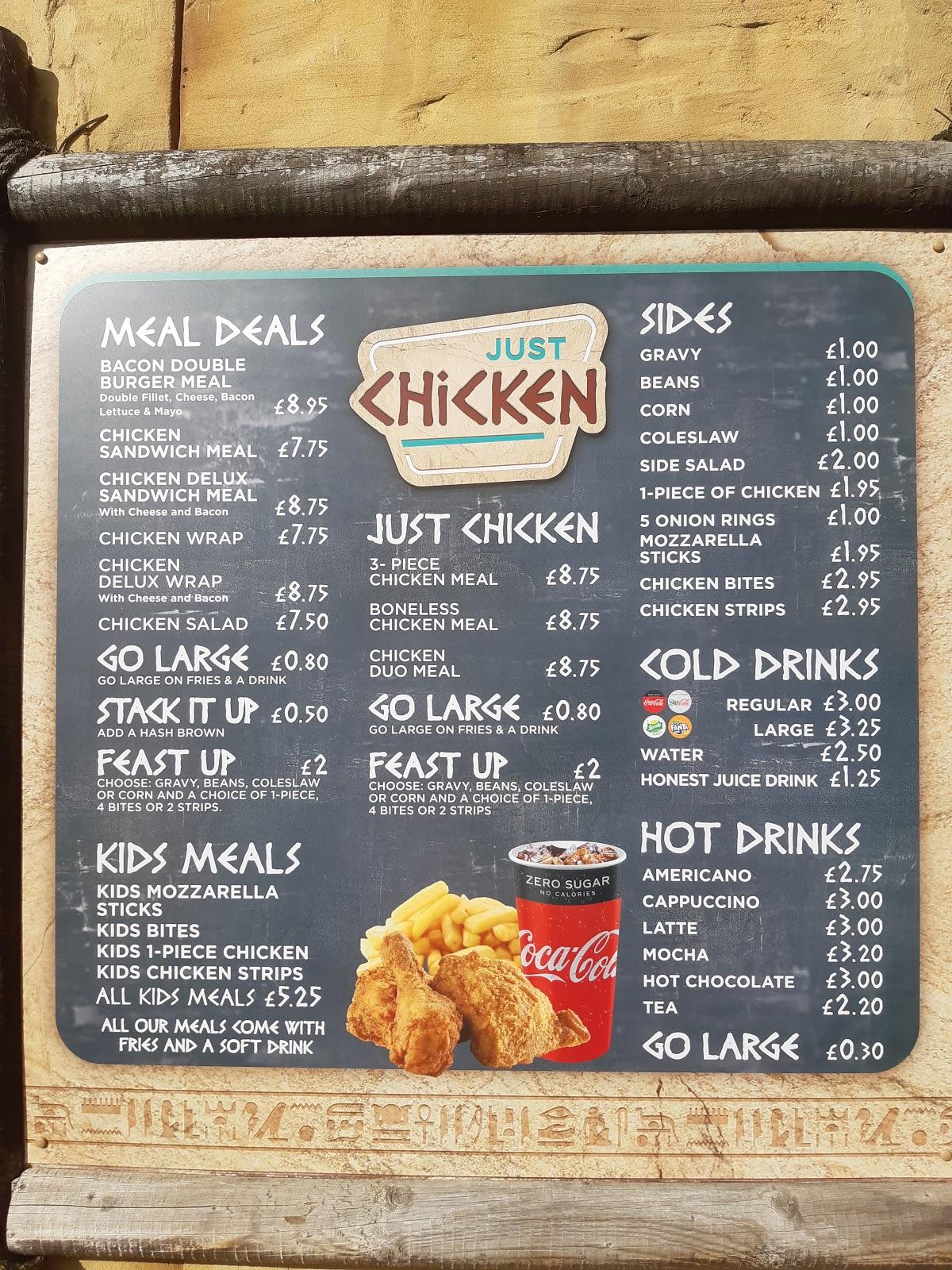 Menu at Drop'N Chicken restaurant, Chessington