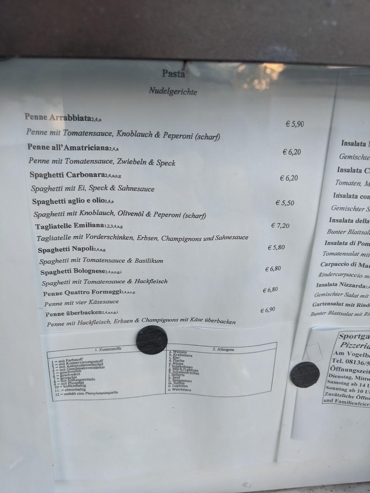 Menu at FairPlay restaurant, Schwabhausen