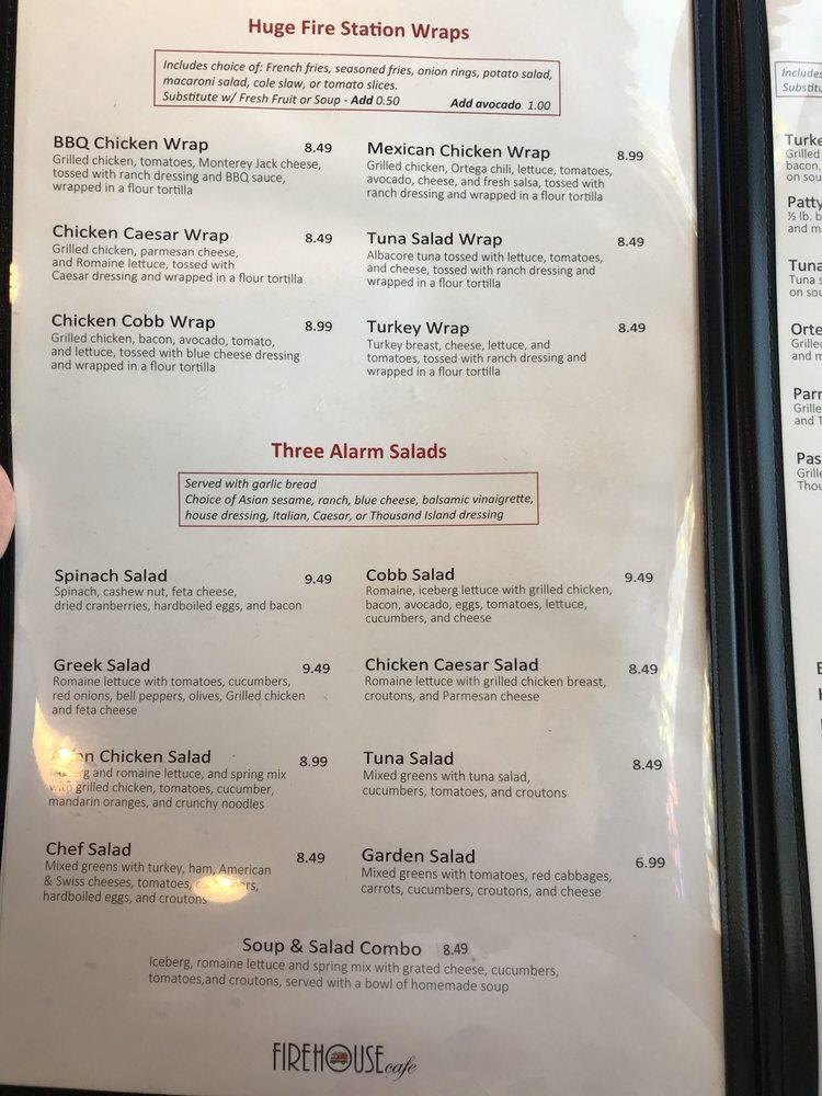 Menu at Firehouse Cafe, Los Alamitos