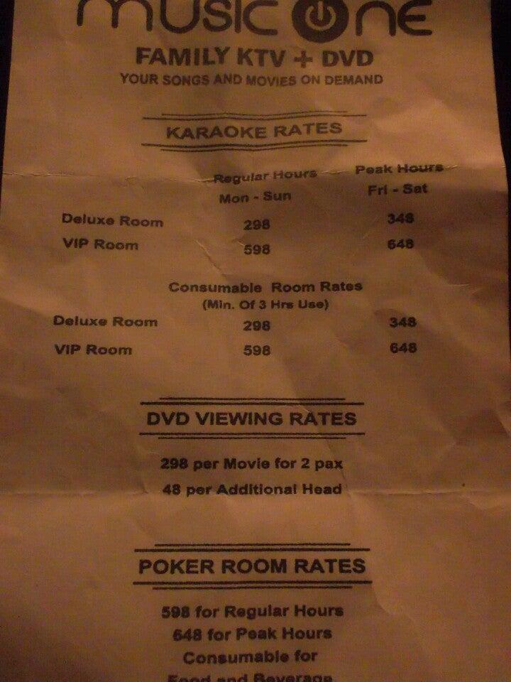 Menu at Music One pub & bar, Cebu City, The Walk