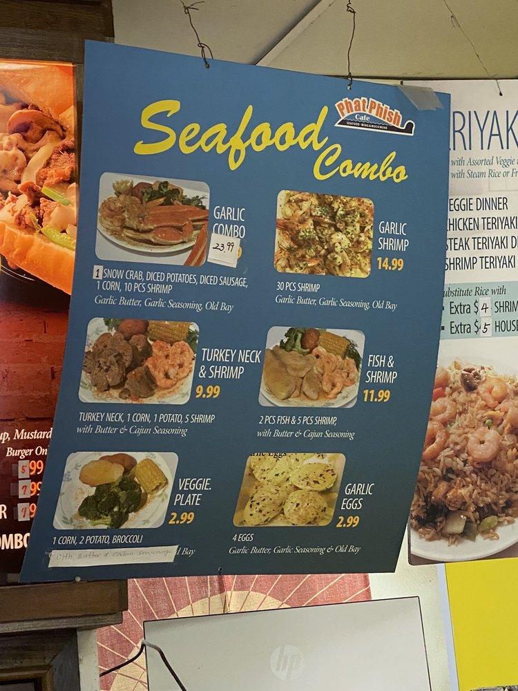 Menu at Phat Phish Cafe, Atlanta