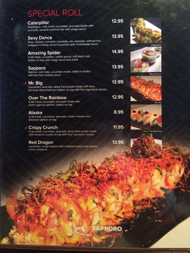 Menu at Sapporo Kitchen restaurant, Surrey