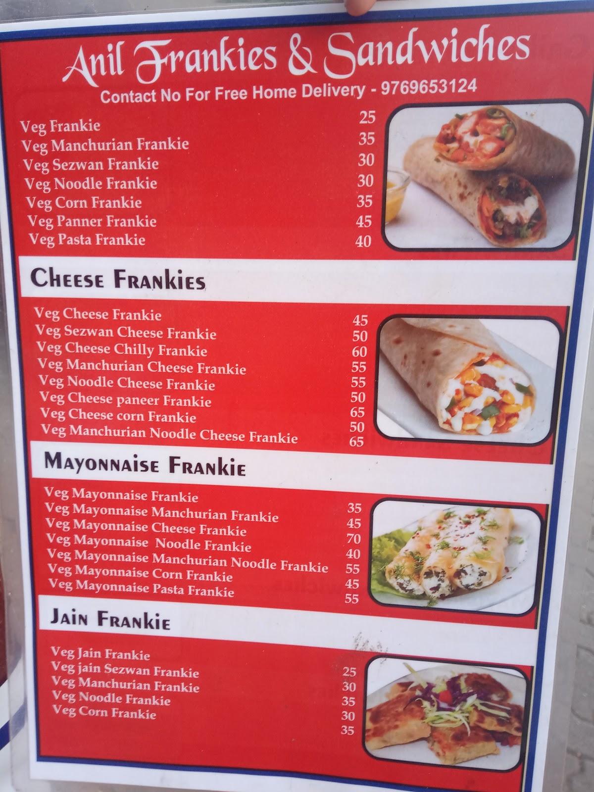 Menu at Anil Frankie And Sandwich, Mumbai