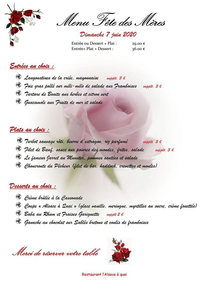 Menu au L'Alsace à quai restaurant, Lorient, 19 Cr de la Bôve