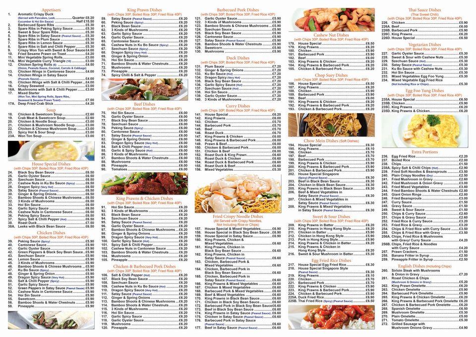 Menu at New Golden Palace fast food, Ashington