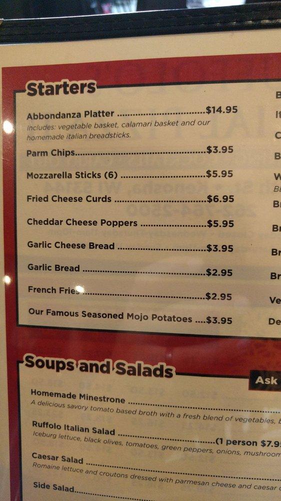 Menu at Ruffolo's Special Pizza 2 pizzeria, Kenosha, 45th St