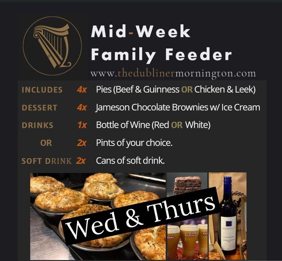 Menu at The Dubliner in Mornington pub & bar, Mornington