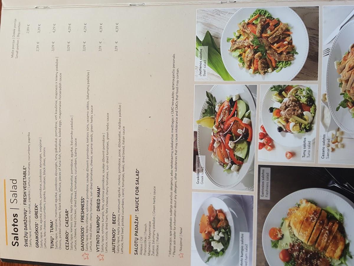 Menu at Pica Max restaurant, Vilnius
