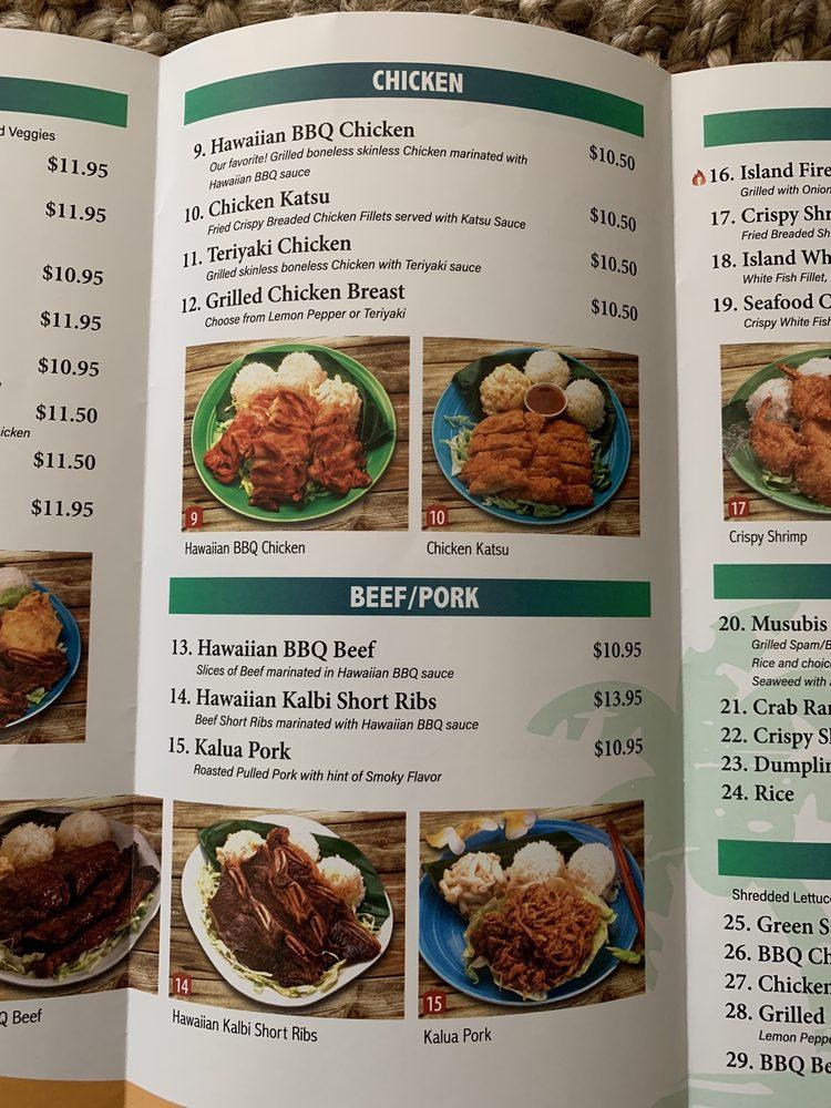 Carta de Haiku Hawaiian BBQ, Salinas