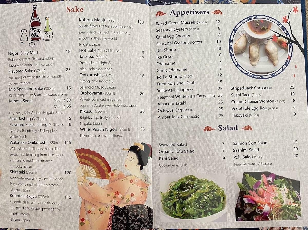 Menu at JJ Sushi restaurant, Murrieta