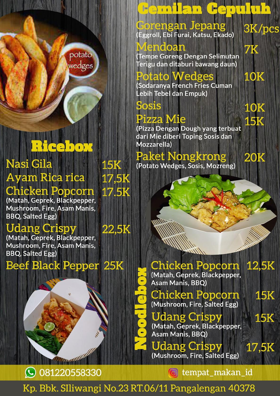 Menu at Tempat Makan, Sukamanah