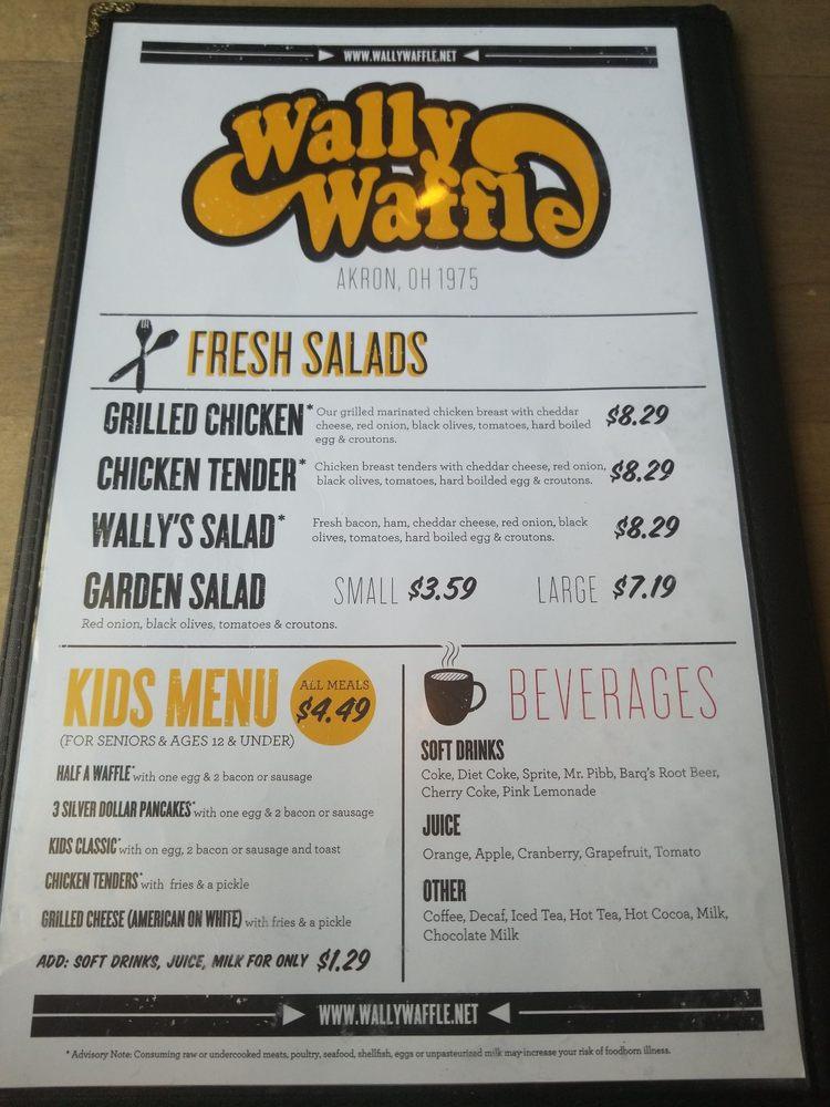 Menu at Wally Waffle restaurant, Tallmadge, 100 North Ave