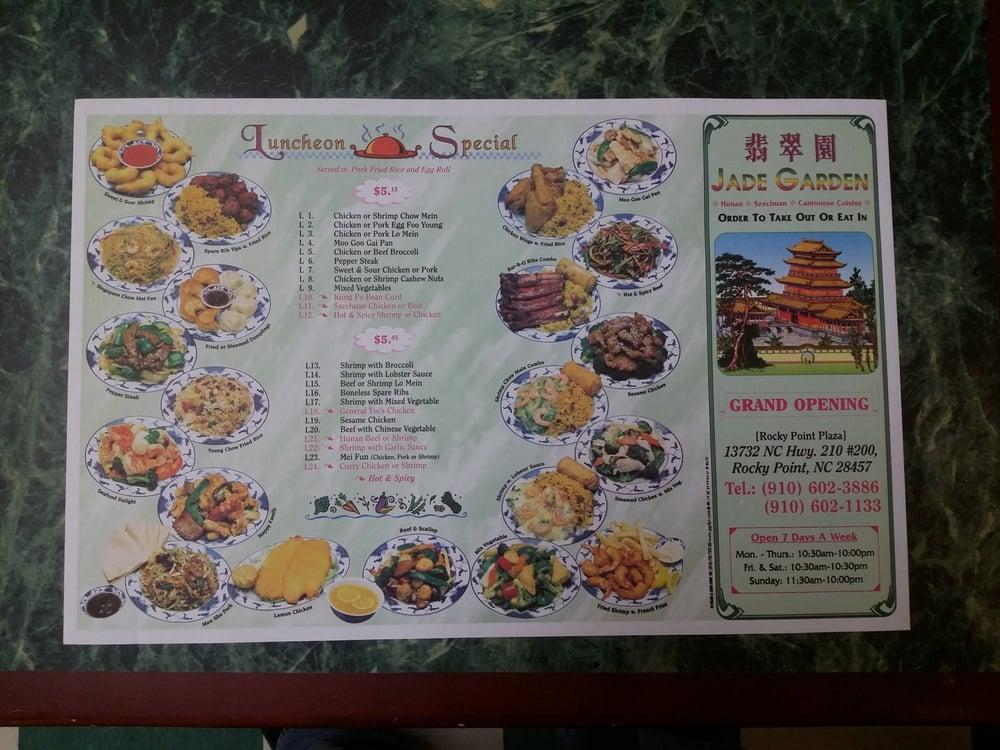 Menu at Jade garden restaurant, Rocky Point
