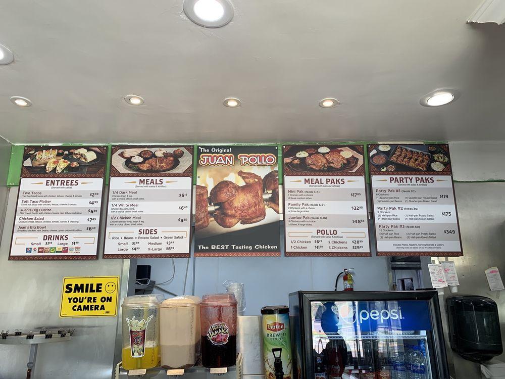 Menu at Juan Pollo restaurant, San Bernardino, E Highland Ave