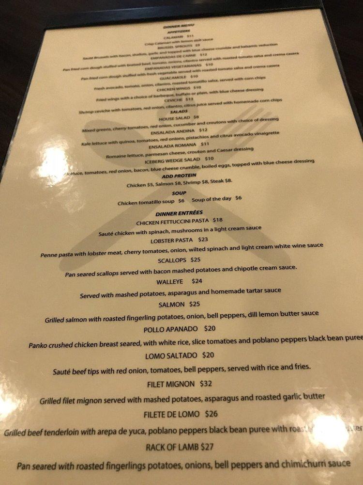 Menu at Cahill Bistro restaurant, Edina, Amundson Ave