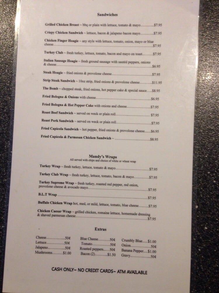 Menu at Mandy's Cafe, Buffalo