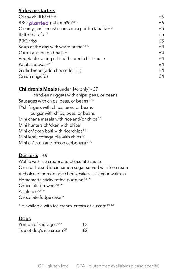 Menu at The Queen Inn pub & bar, Cwmbran