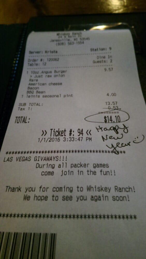 Menu at Whiskey Ranch Bar & Grill, Janesville, 24 N Main St