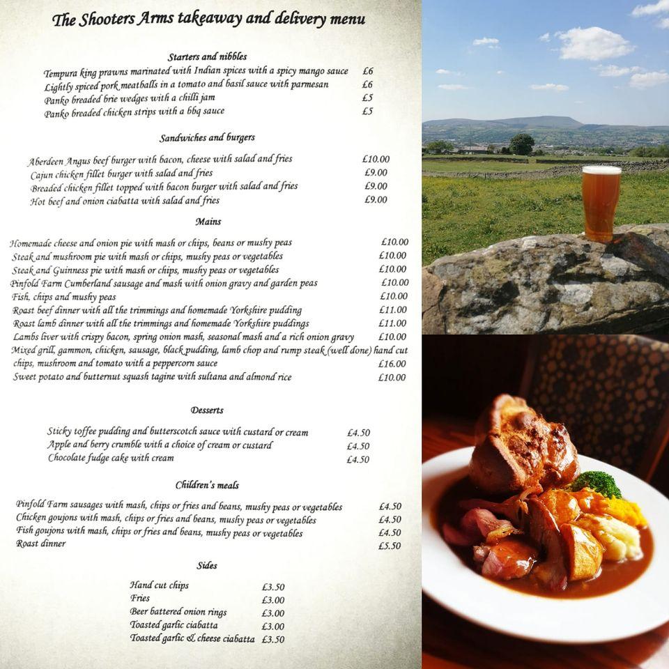 Menu at Shooters Arms pub & bar, Burnley