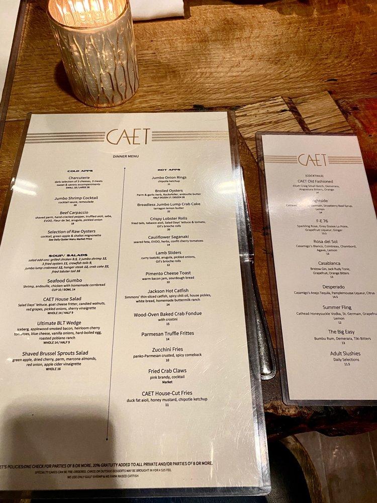 Menu at Caet [seafood I oysterette] pub & bar, Ridgeland, Highland ...