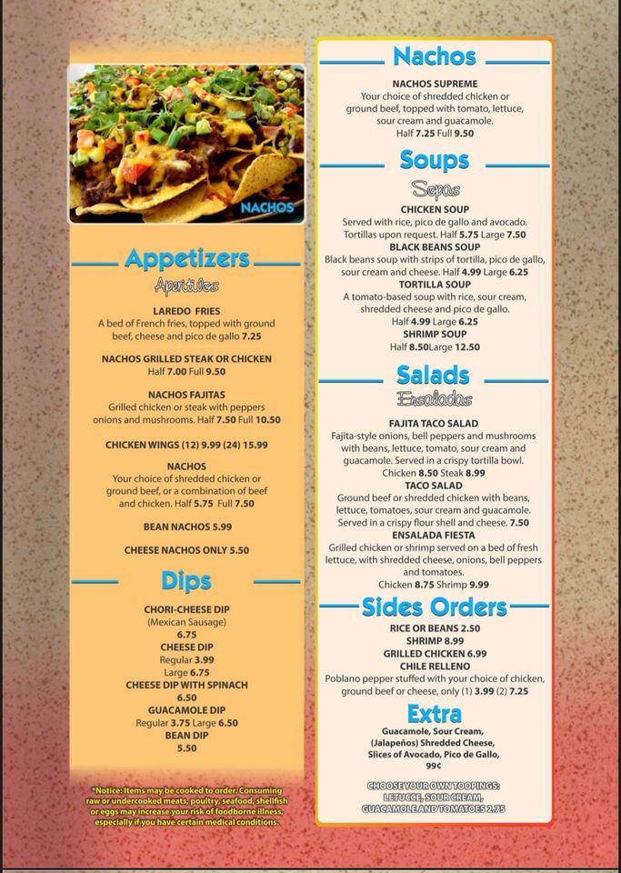 Menu at Monte Alban Restaurante Mexicano, Murphy