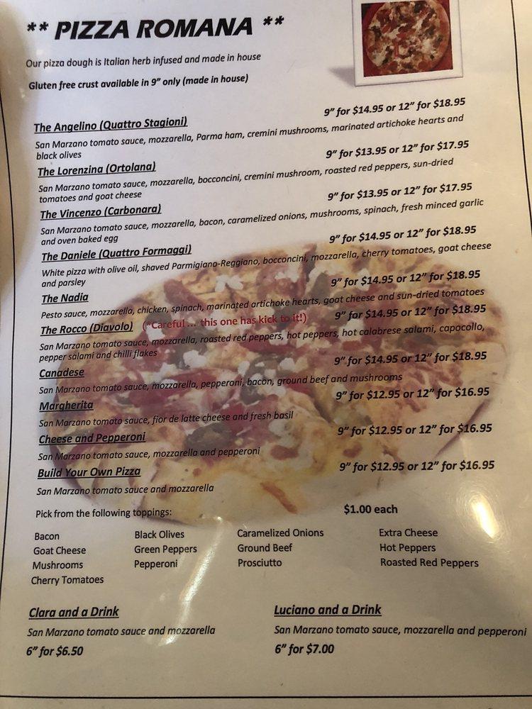 Menu at Rocco's Cucina pizzeria, Hillsborough