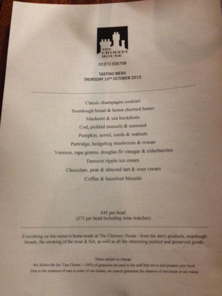 Menu at The Chimney House pub & bar, Brighton