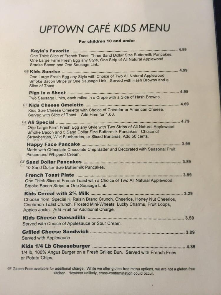 Uptown Cafe Crown Point Menu _ Carta de Uptown Cafe, Crown Point – KDGJX