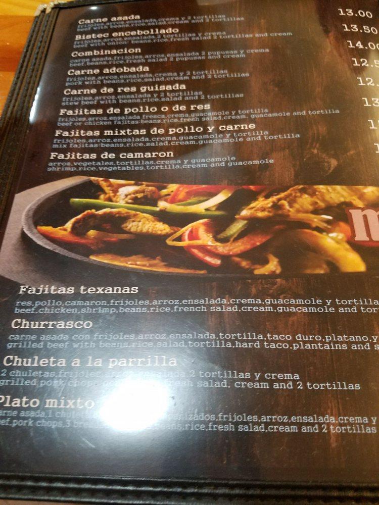 Menu at Costa Del Sol Restaurant, Central Falls