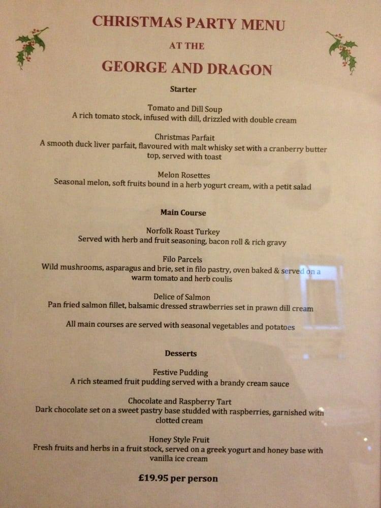 Menu at George & Dragon pub & bar, Stevenage