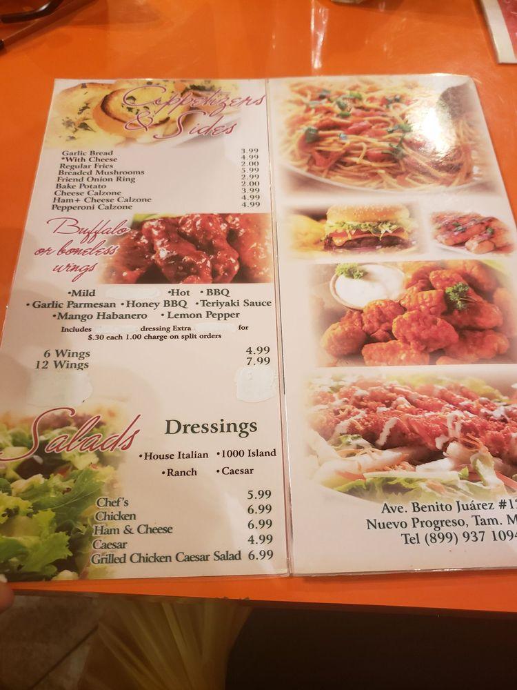 Menu at La cucina della noni restaurant, Nuevo Progreso