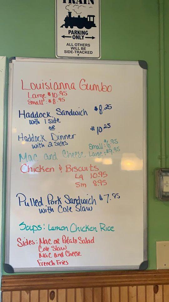 Menu at Rosie's Trackside Diner restaurant, Liverpool