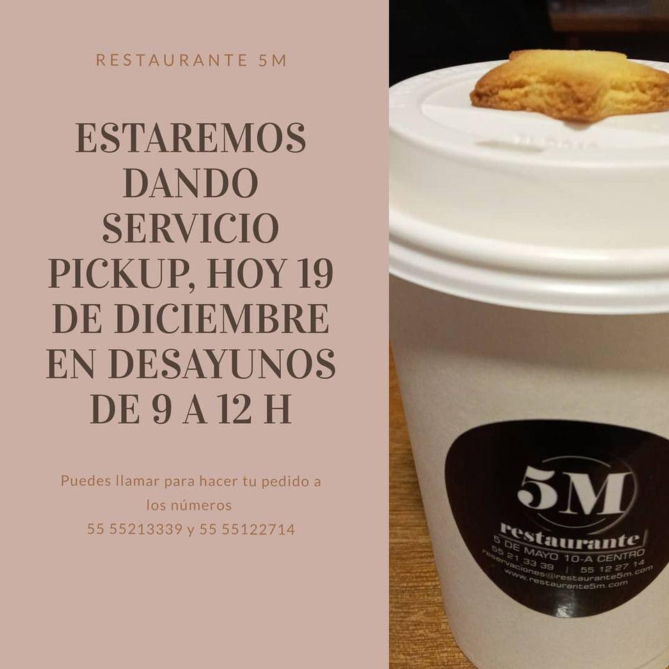 Carta de Restaurantre 5M, Ciudad de México