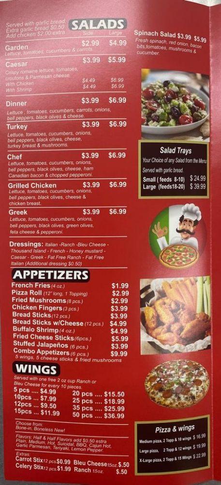 Menu at Firestone Pizza pizzeria, Houston