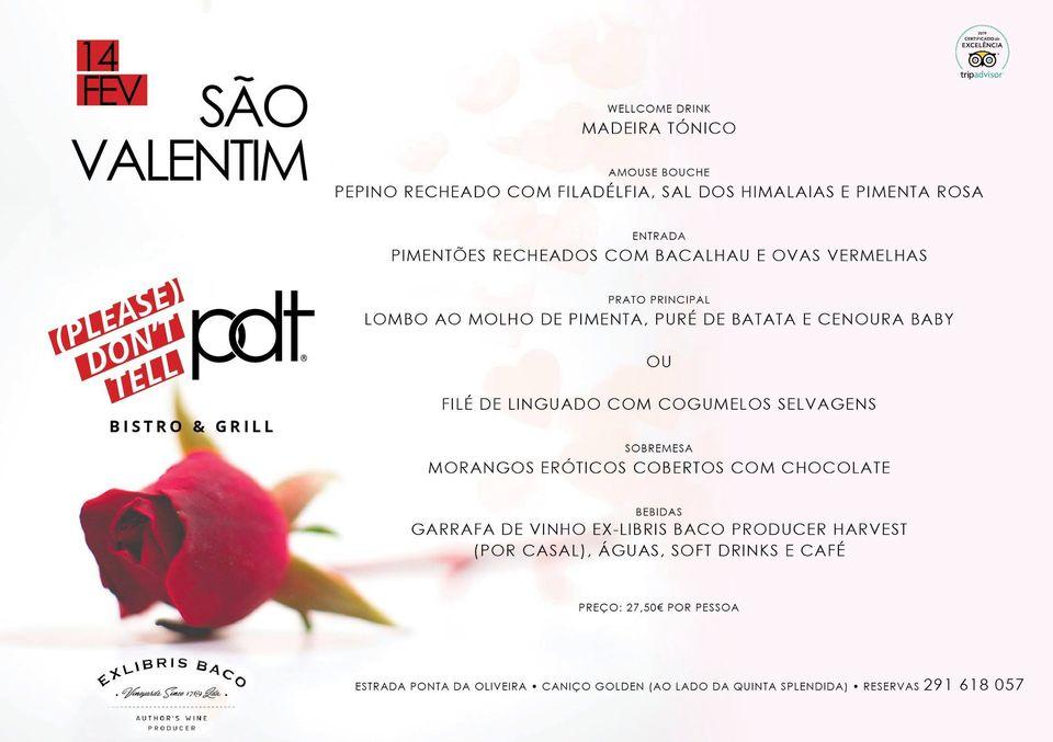 Carta del restaurante PDT- Please Don't Tell, Caniço