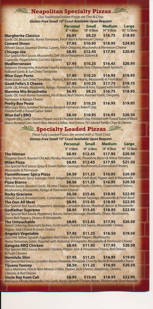 Menu at Wise Guys Pizzeria, Orange, E Chapman Ave