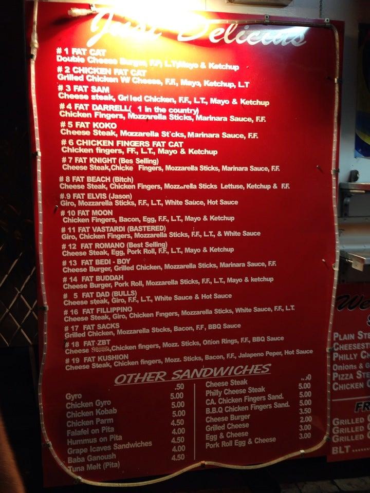 Menu at Rutgers Grease Trucks restaurant, New Brunswick, College Ave.