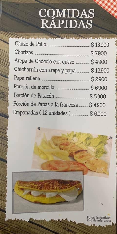 Menu at Restaurante bar el edén, Retiro