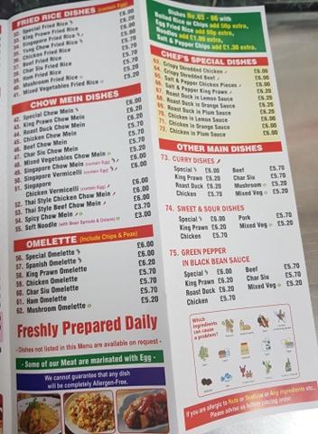 Menu at Ashurst chinese chippy fast food, Skelmersdale
