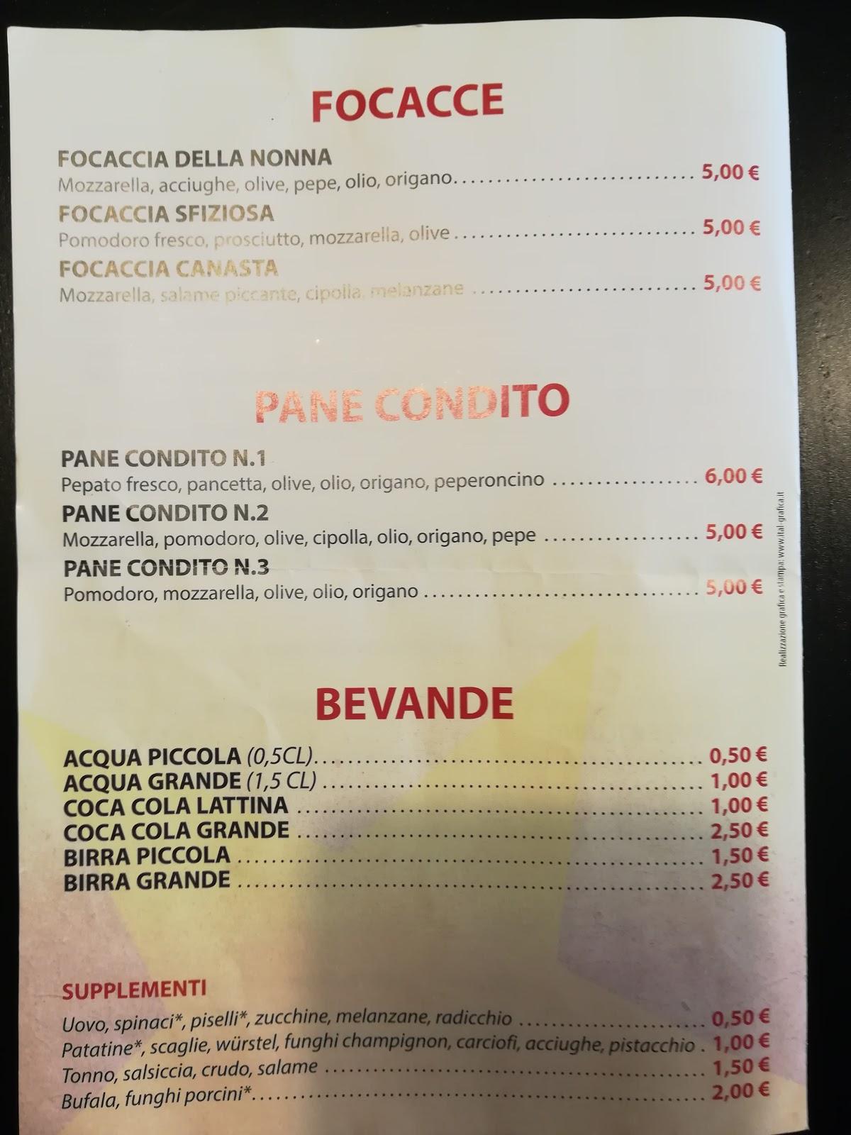 Carta de Pizzeria Le Tre Stelle, Santa Maria La Stella