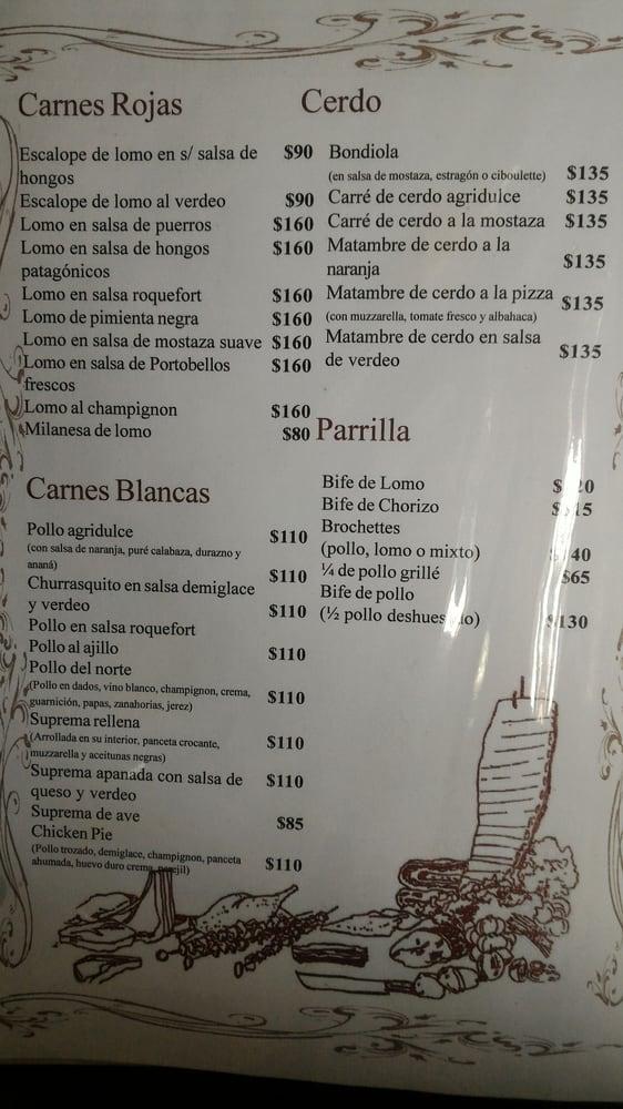 Menu at Restaurante 1800, Luján
