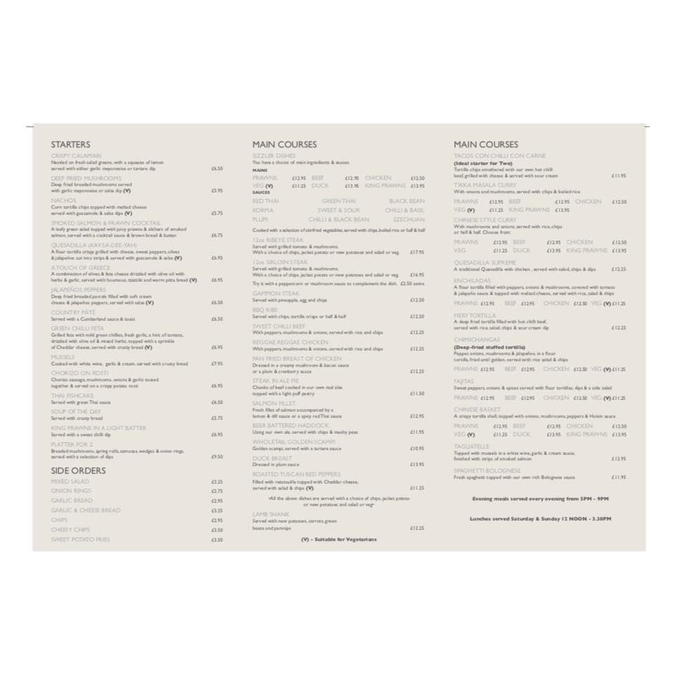 Menu at The Shakespeare Inn pub & bar, Telford, High St