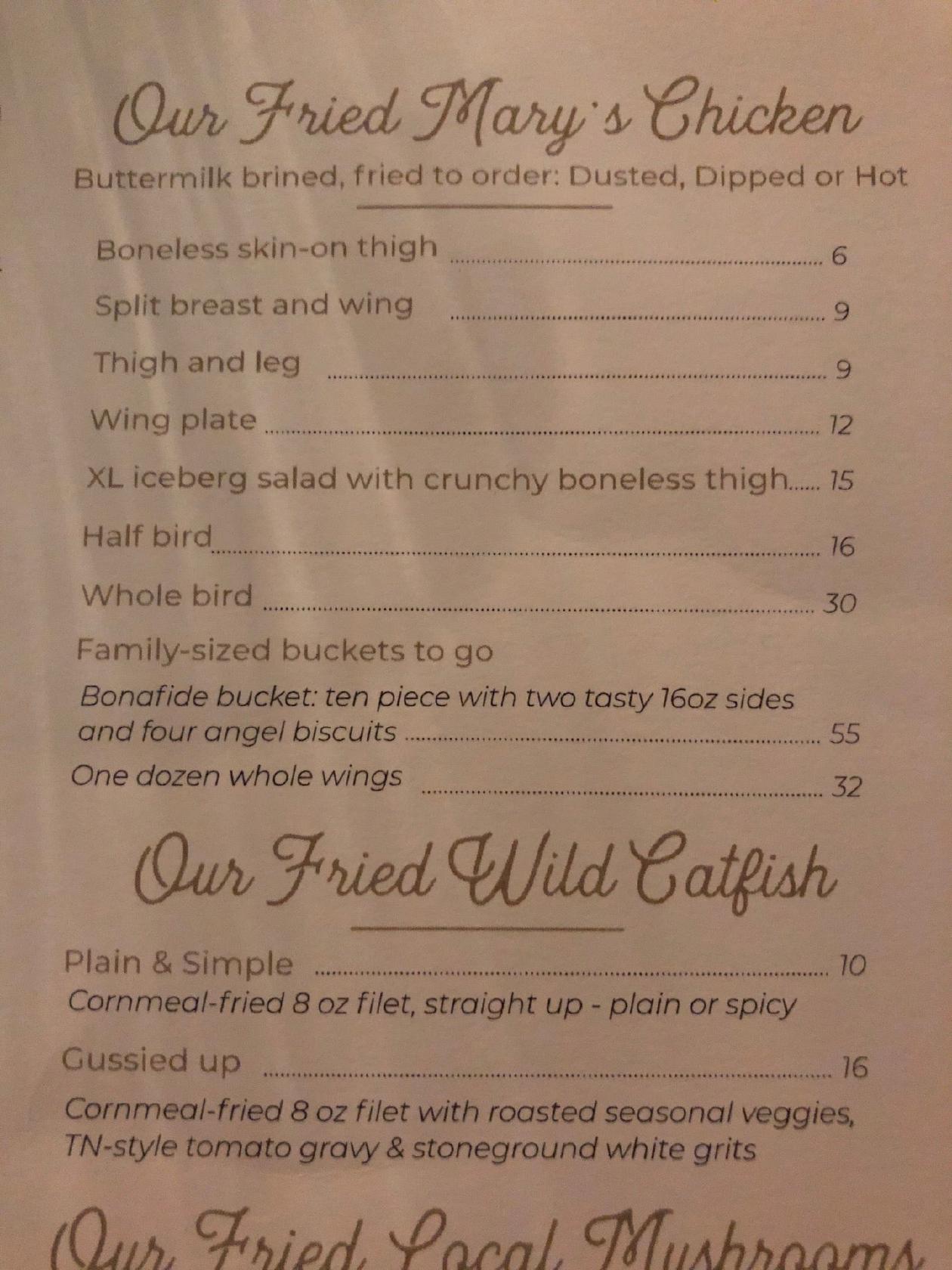 Menu at Yonder pub & bar, Portland